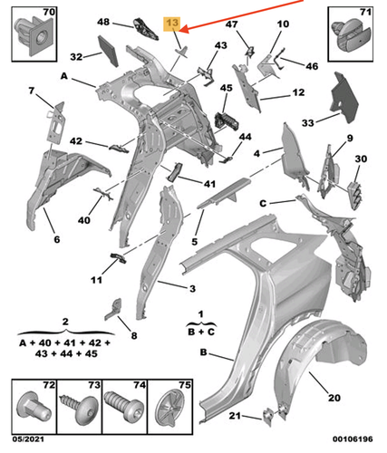 PEUGEOT 3008 Tailgate Strut Support Left 9810639680 New Genuine | eBay