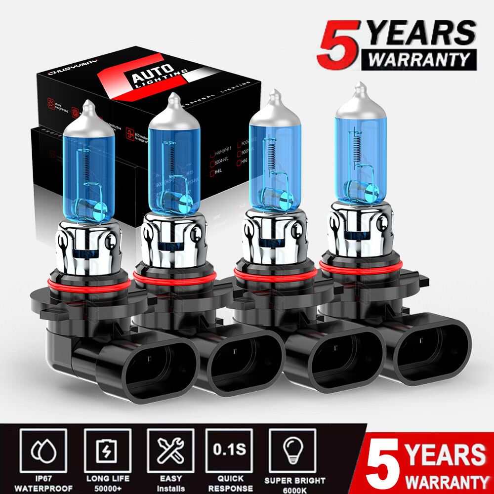 Combo 9006 9005 100W White Xenon Halogen 5000K Headlight Bulb #xh3 Hi ...