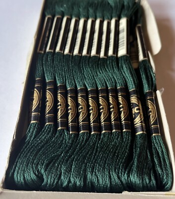 5 DMC #500 Blue Green (Very Dark) Embroidery Skeins Paris France New ...