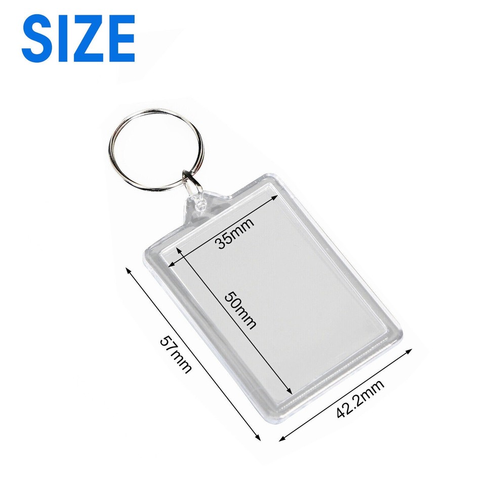 6 Pack 50x35mm Insert Clear Blank Acrylic Plastic Photo Keyrings ...