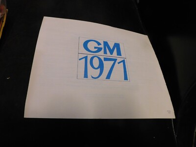 GM Magazine 1971 Passenger Car Specifications and Suggested Retail ...