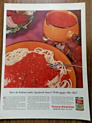 1954 Franco-American Spaghetti Ad How do Italians Make Spaghetti Sauce ...