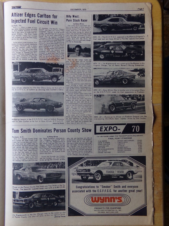 1972 Drag Times-"Super Dart"-Gabelich's "Blue Flame"-Tommy Ivo-Gene ...