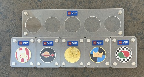 LEGO Collectible VIP Coin Set - COMPLETE - ALL 5 COINS with Display ...