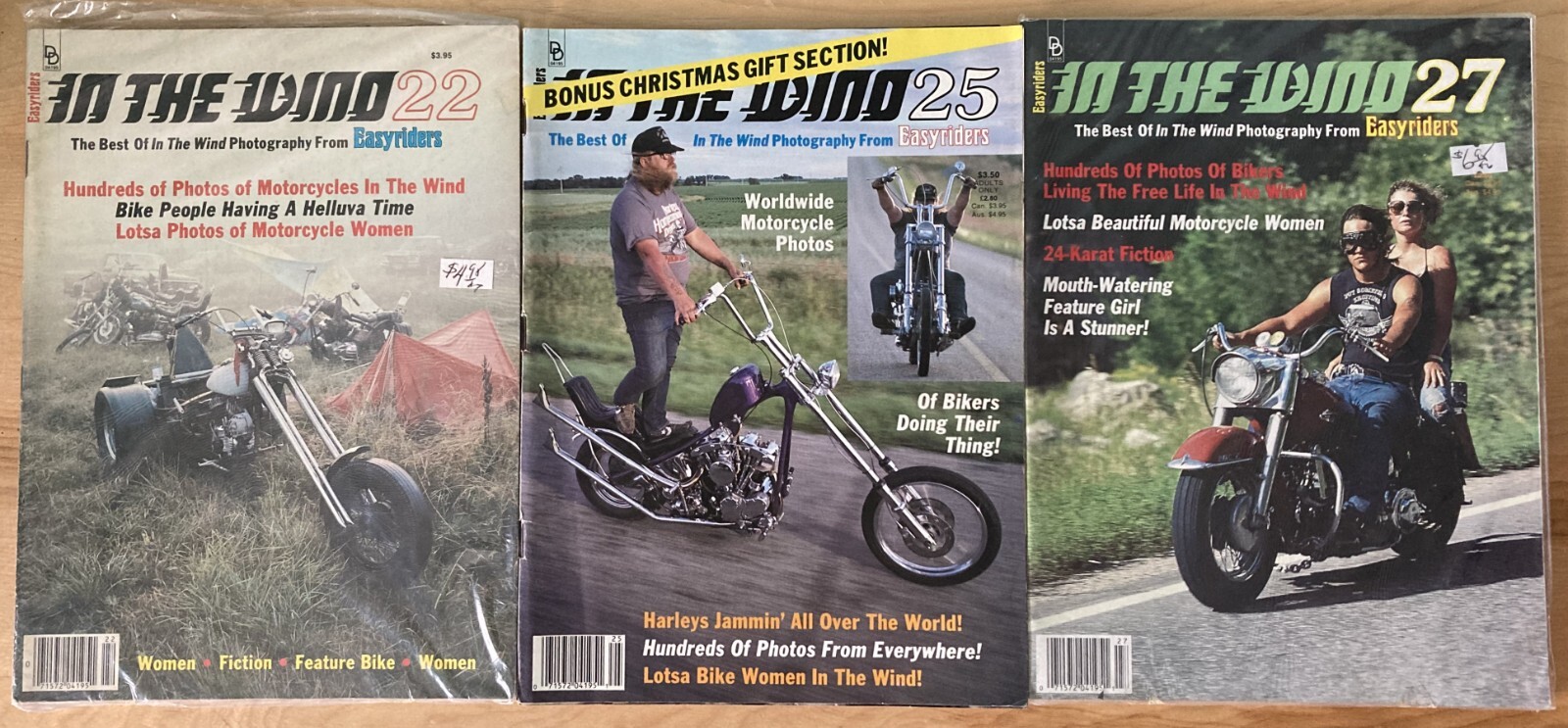 EASYRIDERS In the Wind Motorcycle Magazines Lot of 3 ~ 22, 25, 27 ...
