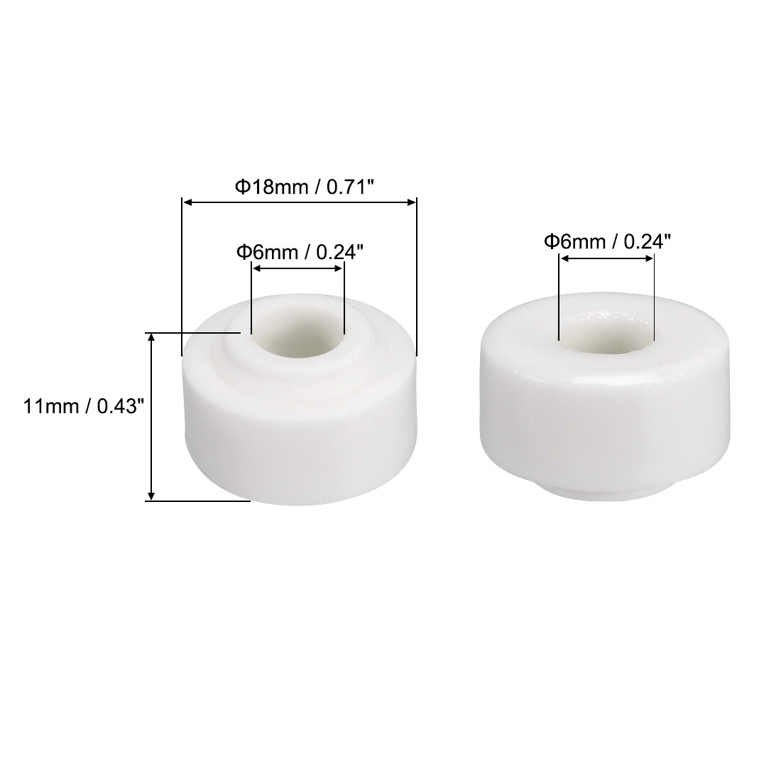 10pcs Ceramic Insulator Bead 6mm x 18mm Round Insulation Bead for ...