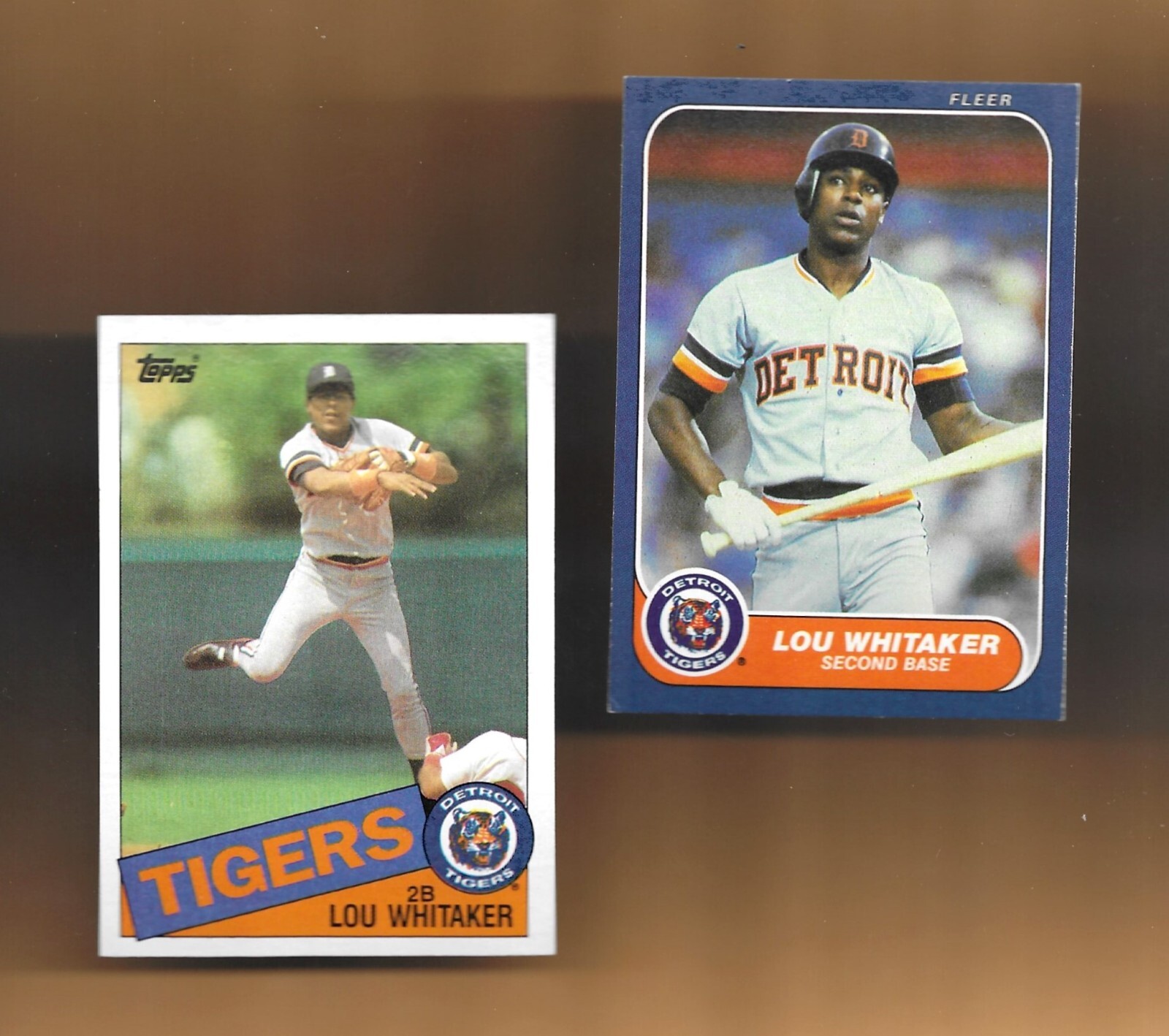 BOTH! LOU WHITAKER-DETROIT TIGERS! 1986 Fleer # 242/1985 Topps # 480 | eBay
