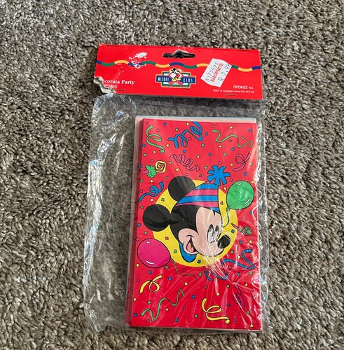 Vintage Disney Party Invitations Pack Of 6 W/ Envelopes Mickey Mouse ...