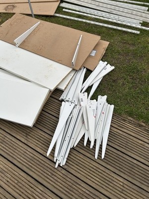 Twin Slot Shelving System White Brackets Uprights Metal Adjustable ...