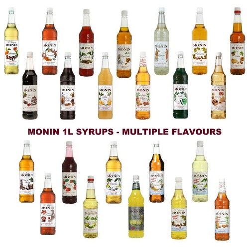 MONIN 1L SYRUPS FOR COFFEE,DRINKS,COCKTAILS: MULTIPLE FLAVOURS. AS USED ...