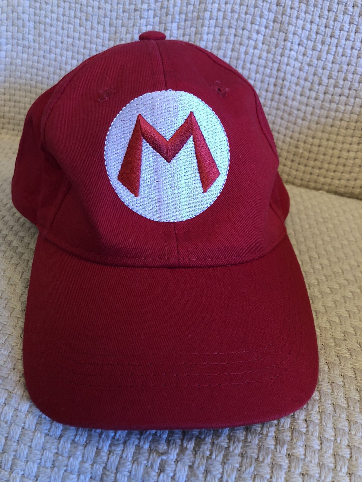 Super Mario Bros Brothers Red Logo Embroidered Baseba… - Gem
