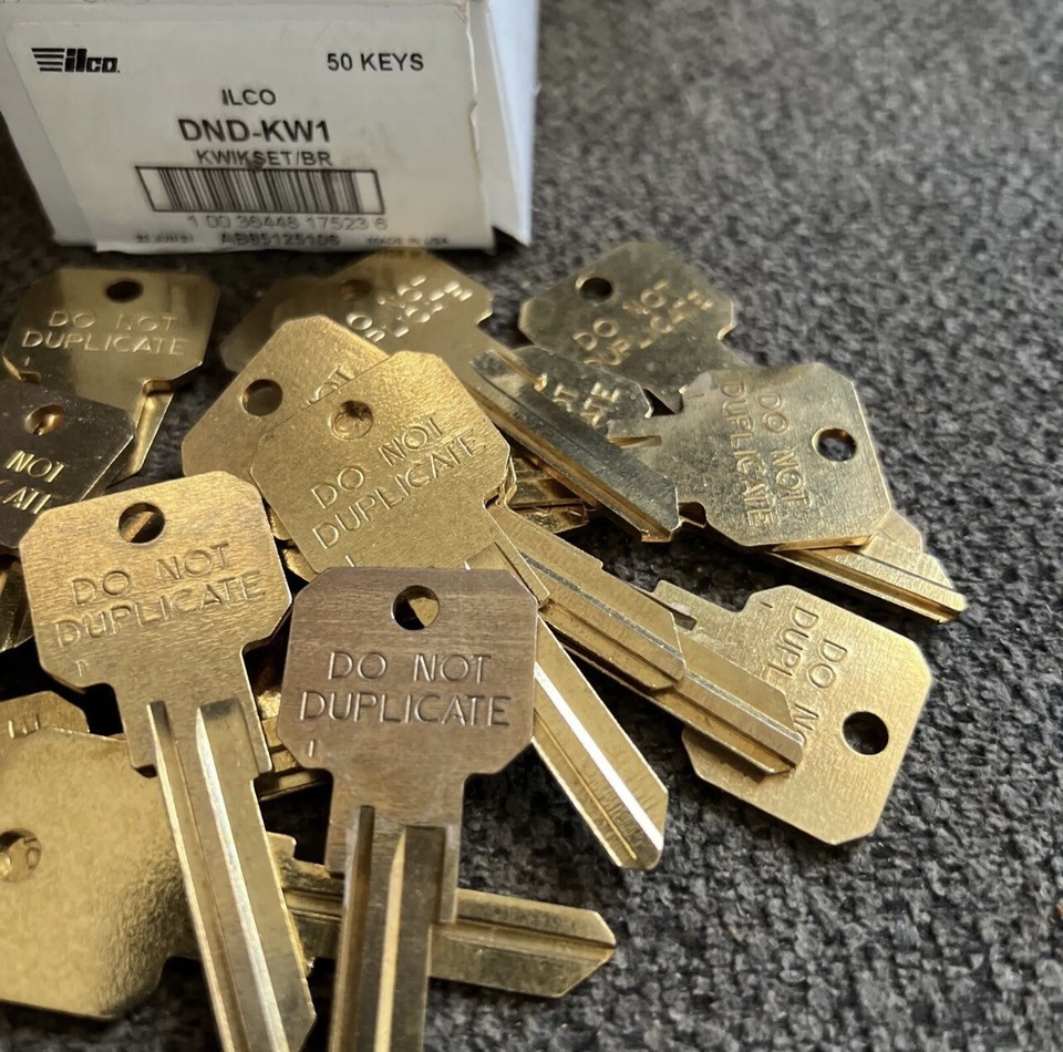2 Ilco Key Blanks for Locksmith DND-KW1 DO NOT DUPLICATE Keys | eBay