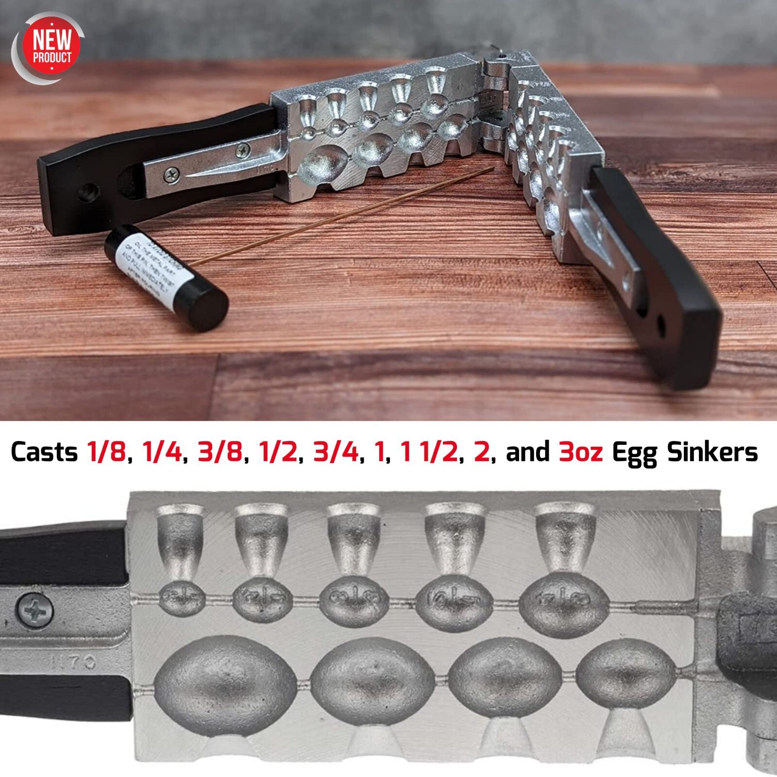 No Roll Bank Sinker Mold for Fishing Weight Sinker Making 1/8 - 3oz ...