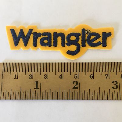 Wrangler Jean Machine Patch Sticker Nascar Blue Yellow Embroidered ...