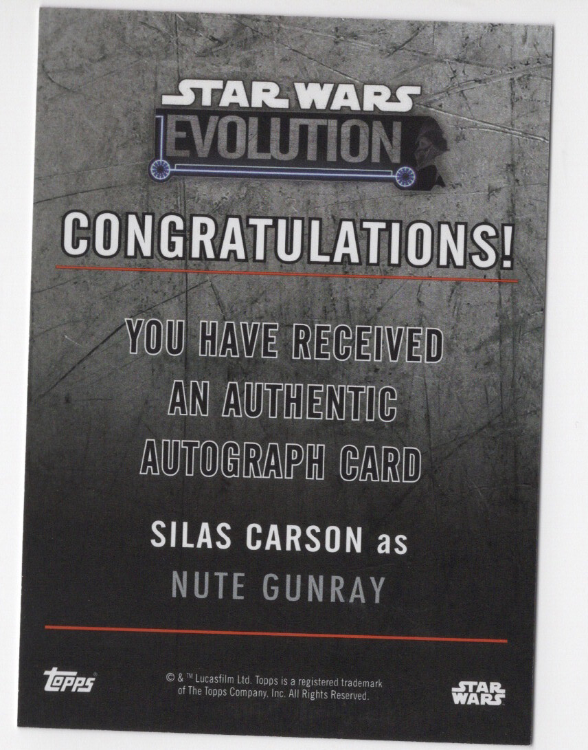 Silas Carson Nute Gunray 2016 Topps Star Wars Evolution Autograph Card ...