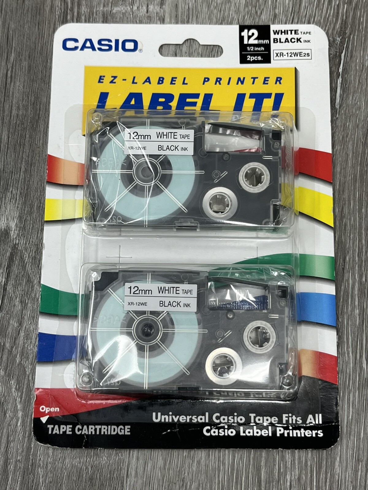 Casio XR-12WE2S Printer Tape for sale online | eBay