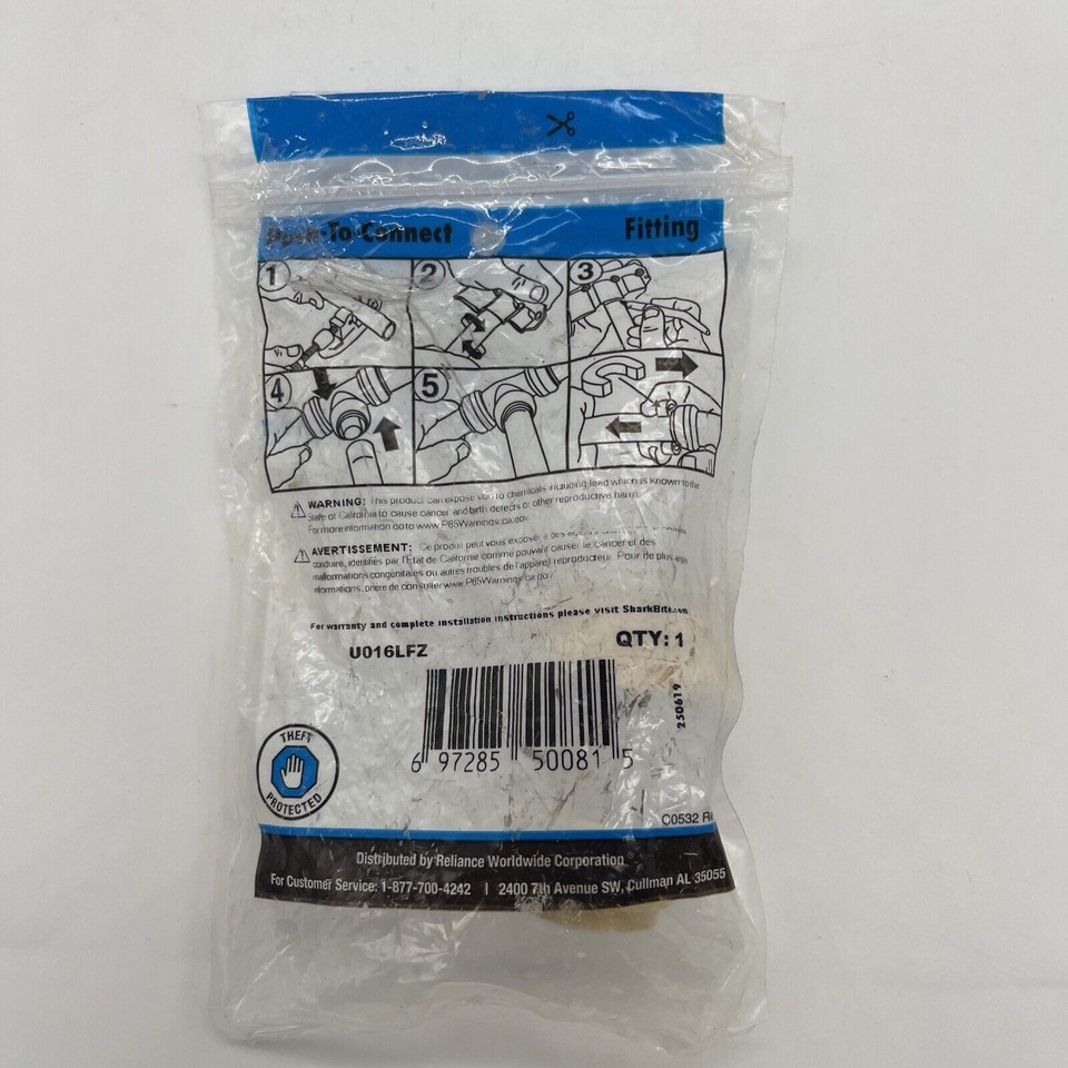 SharkBite 3/4" x 3/4" Push-to-Connect Brass Straight Coupling Fitting ...