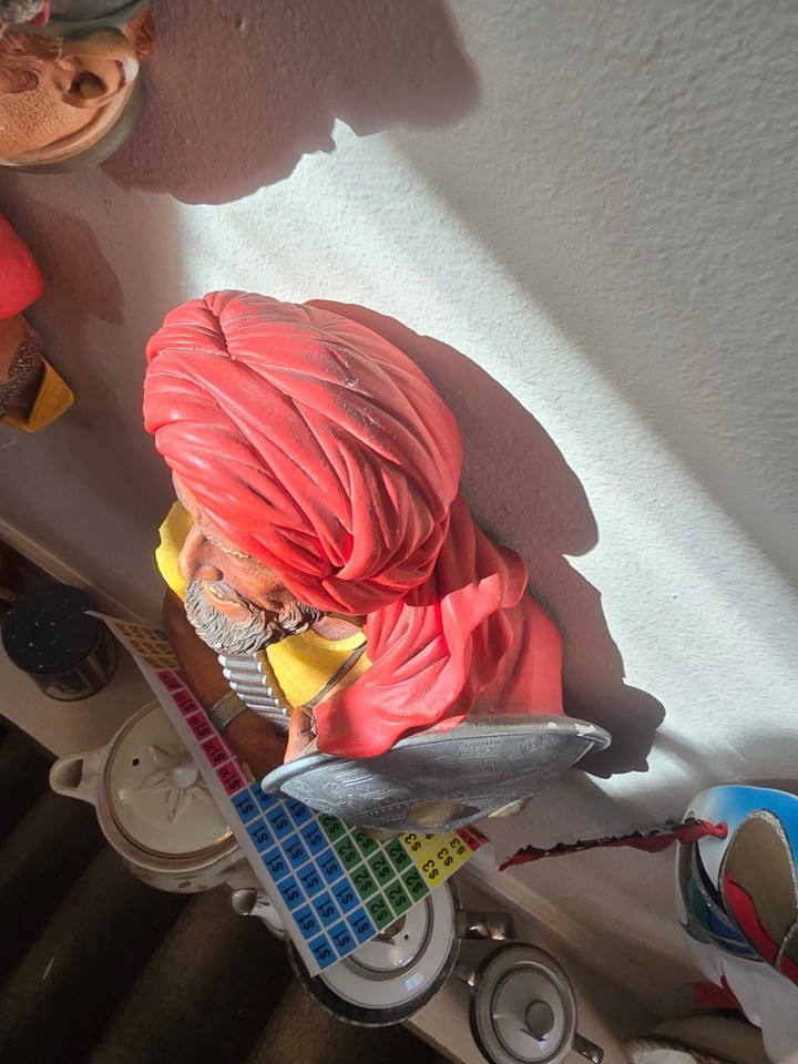 BOSSONS Chalkware Pathan Warrior Wall Hanger Bust Sculpture 11in Figure ...