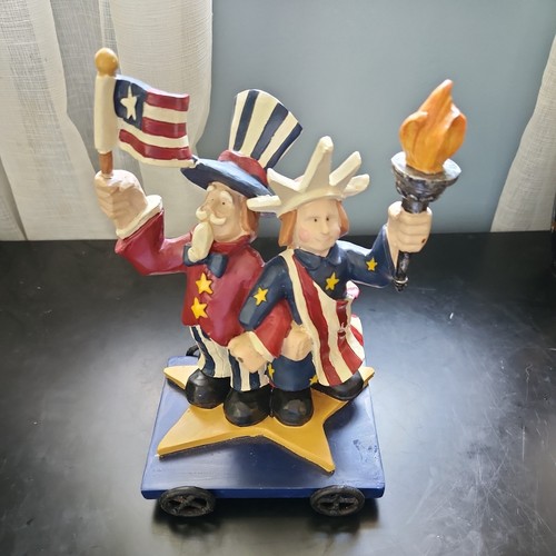 Uncle Sam and Lady Liberty Collectible 9" height by 6" wide VGC ...