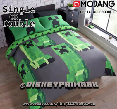Official MINECRAFT CREEPER Duvet Cover Set Reversible Enderman Gaming ...