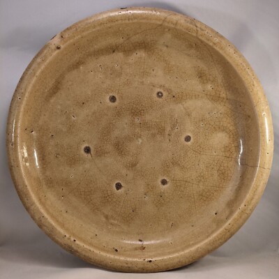 Antique Japanese Edo Period Ki Seto Yellow Ceramic Pottery Plate Bowl ...