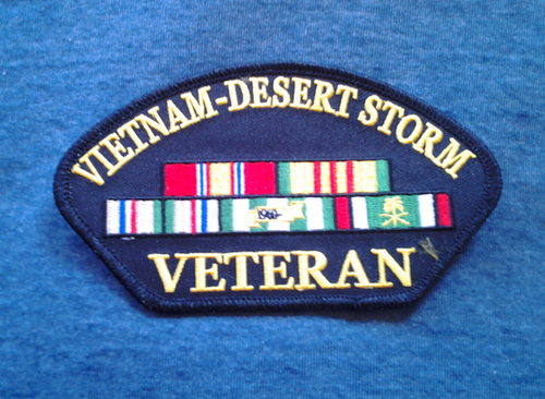 VIETNAM DESERT STORM VETERAN (5-1/4") Military Veteran Cap Patch PM1349 ...