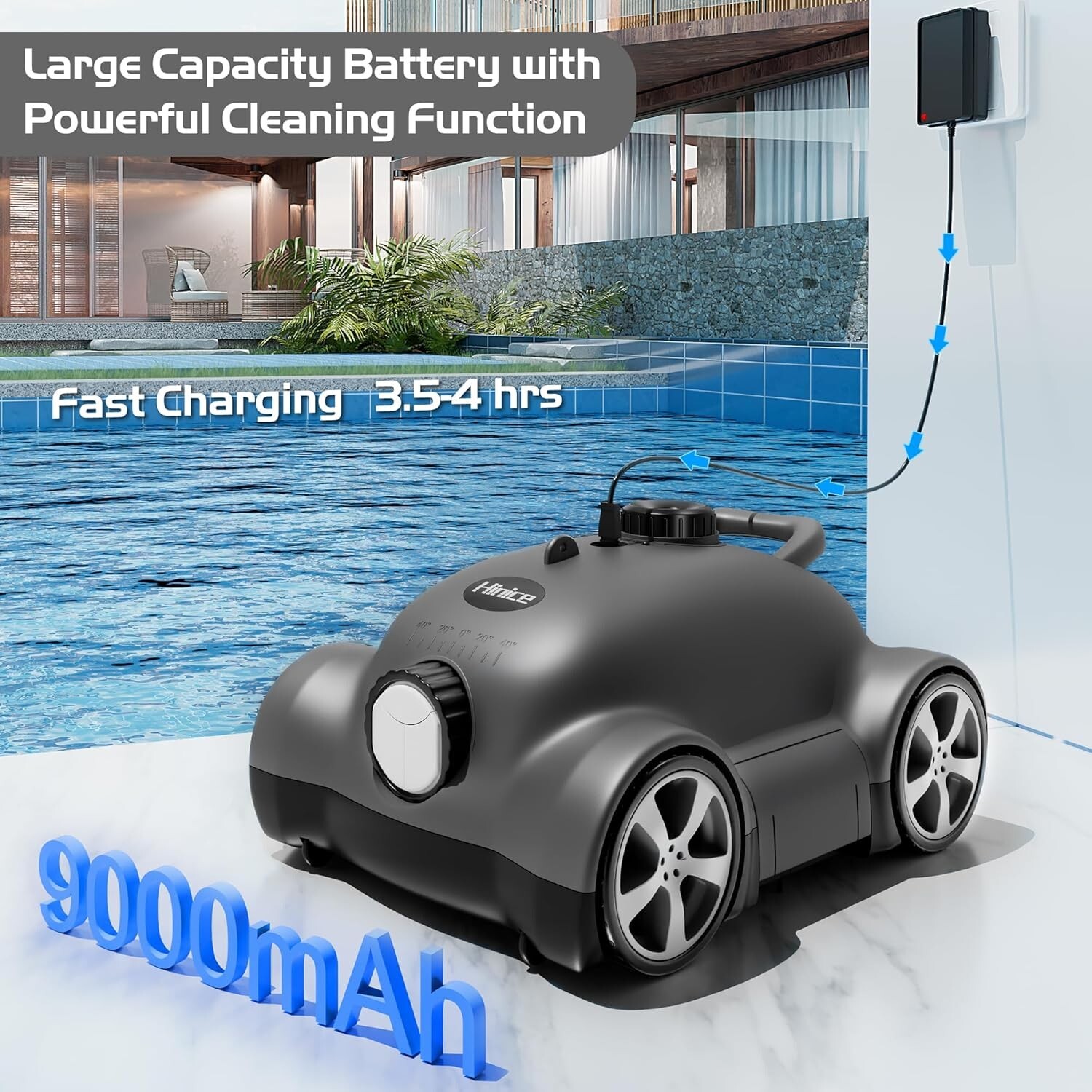 NEW!! Hinice Robot Cordless Robotic Pool Cleaner White Cleans Up To ...