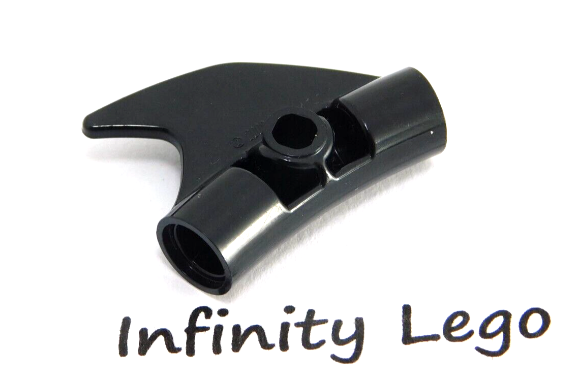 10 LEGO Black Technic Connector Curved with Fin & Pin Holes (87745 ...