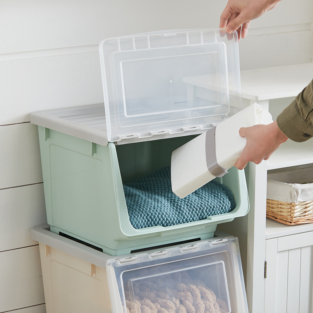 Open Front Plastic Bins Stackable Storage Bins With Open Front