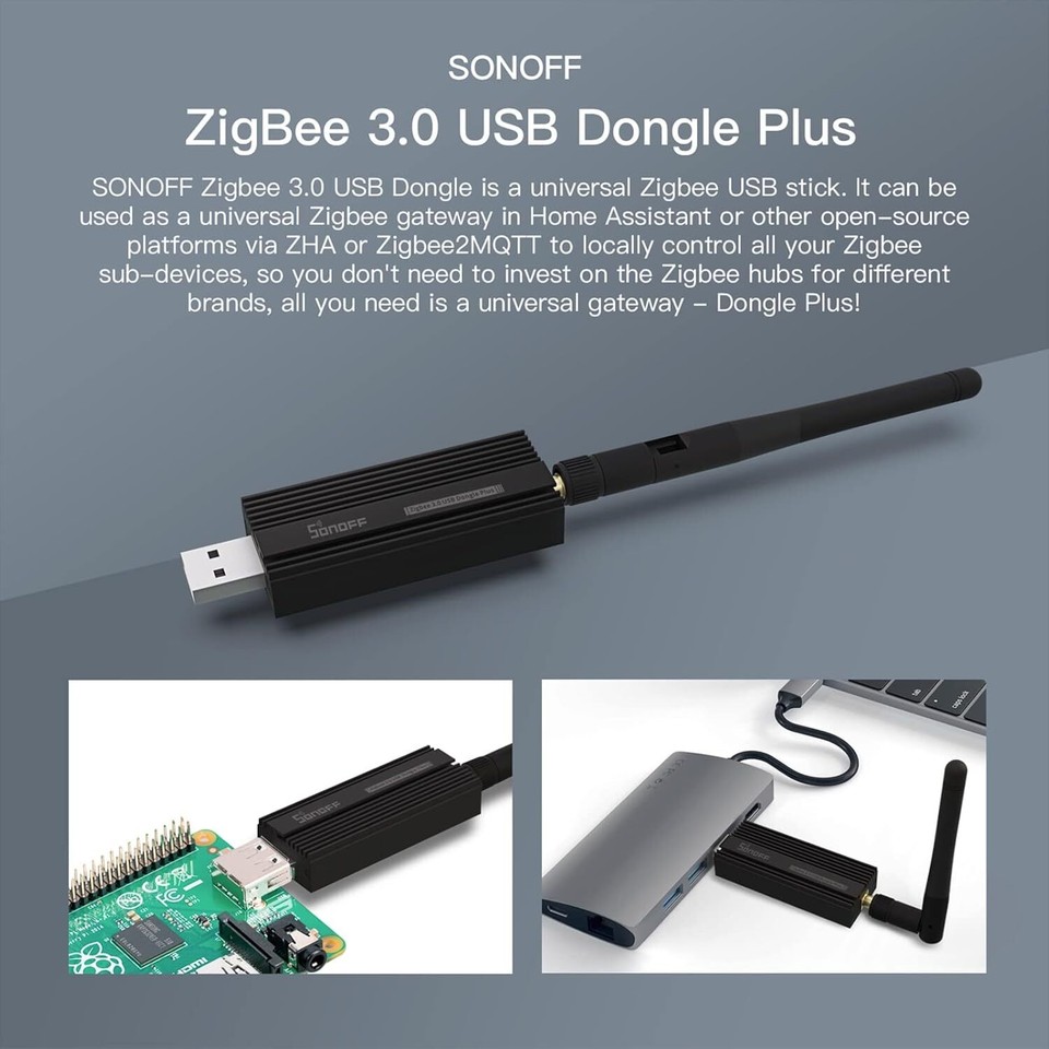 SONOFF Zigbee 3.0 USB Dongle Stick Zigbee Router TI CC2652P CP2102N ...