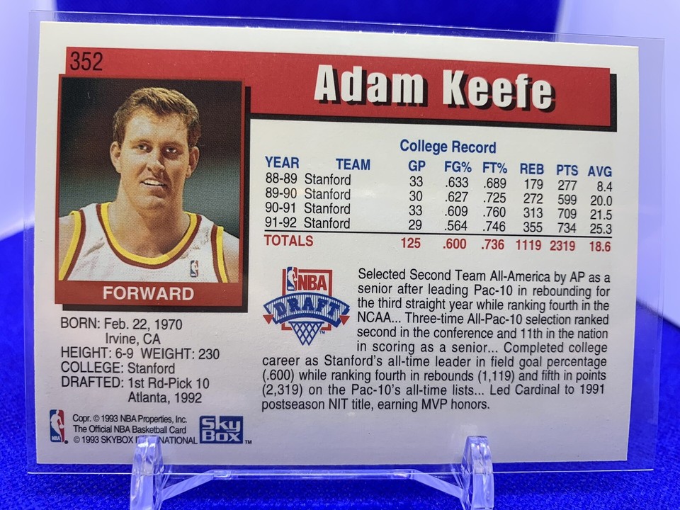 1992-93 NBA Hoops Adam Keefe #352 Rookie | eBay