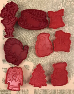 9 Vintage Red Plastic Cookie Cutters | eBay