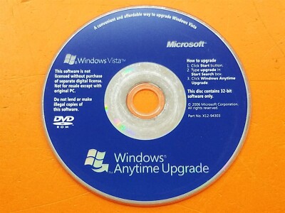 ⭐️⭐️⭐️⭐️⭐️ PC Software Disc Microsoft Windows Vista DVD Windows Anytime ...