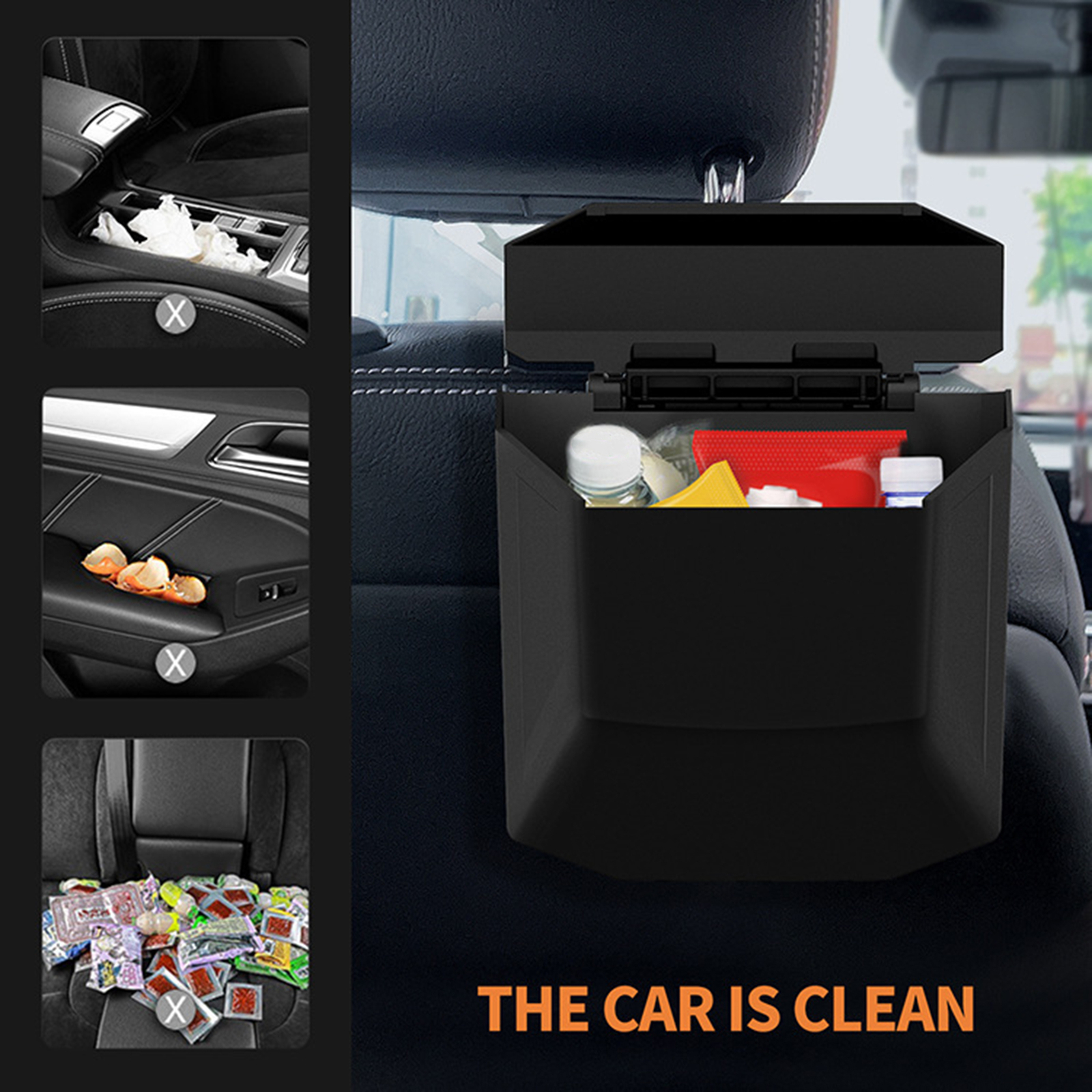 Easy to Clean Car Container Wear-resistant Litter Bag Waterproof Trash ...