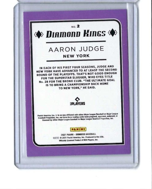 2021 Panini Donruss Aaron Judge Diamond Kings #2 New York Yankees | eBay