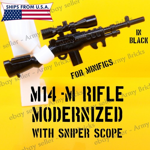 M14M Rifle Modernized M14 w/ Sniper Scope for Minifigs • CUSTOM TOY ...