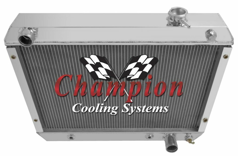 62-65 Chevy Nova Alum 3 Row KR Champion Radiator & Fans 2 x 12" Fan ...