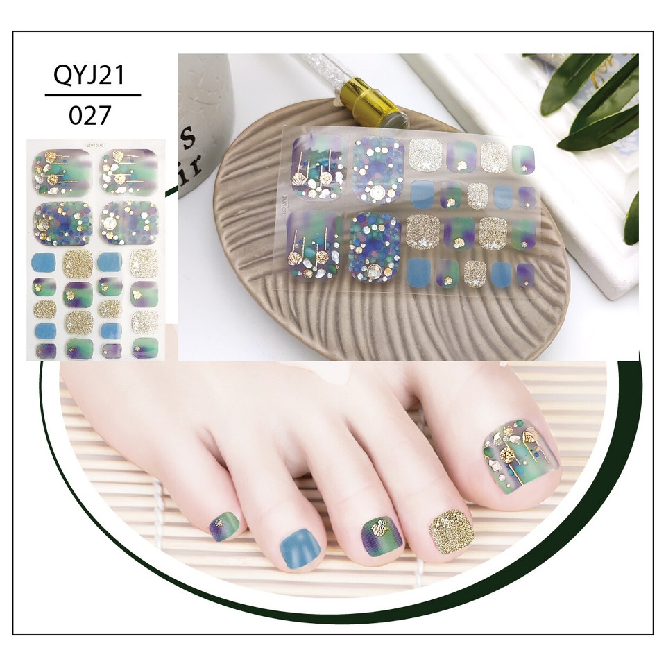Fashion Toe Nail Stickers Decals Wraps Nail Art SelfStick Women ...