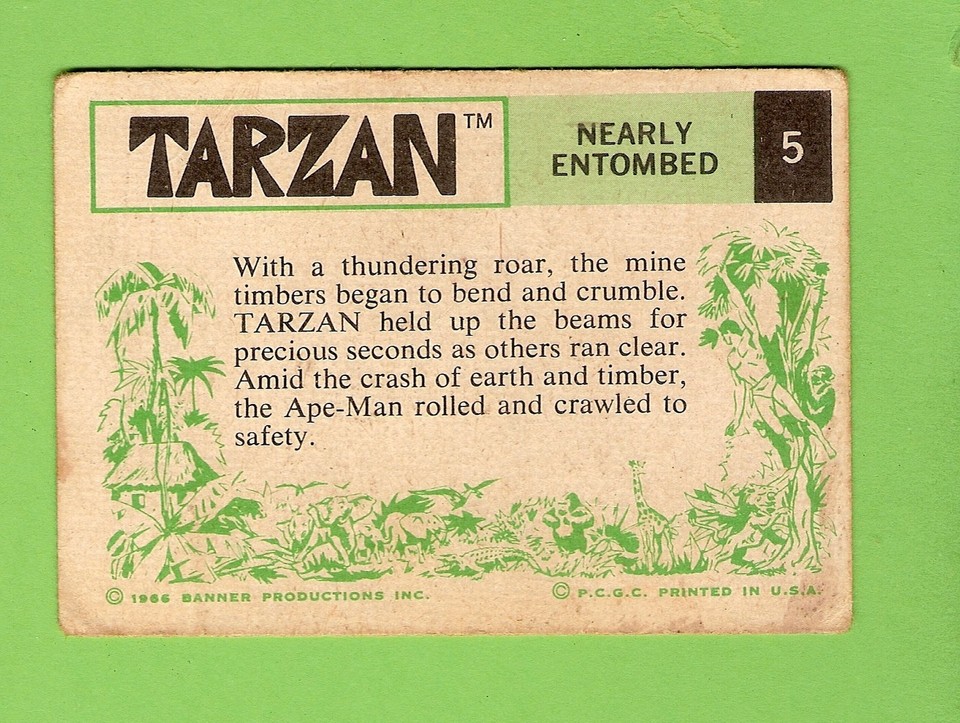 #D158. 1966 TARZAN CARD #5 ISSUED BY SCANLENS, NEARLY ENTOMBED | eBay
