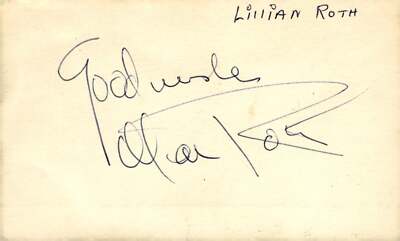 Lillian Roth Signed Auto 3x5 Card Animal Crackers Marx Brothers | eBay