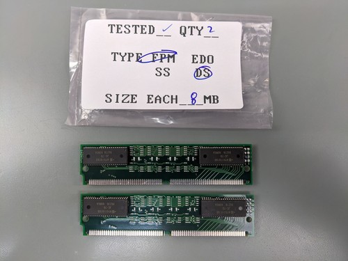 (2) Hynix 8MB FPM SIMMs, 72-pin RAM Memory Sticks (16MB Total ...