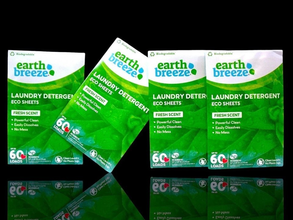 (Lot of 4) Earth Breeze Laundry Detergent Eco-Sheets 60-Loads Each ...
