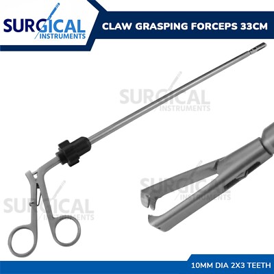 Claw Grasping Forceps 33cm 10mm Dia 2x3 Teeth Laparoscopy Endoscopy ...