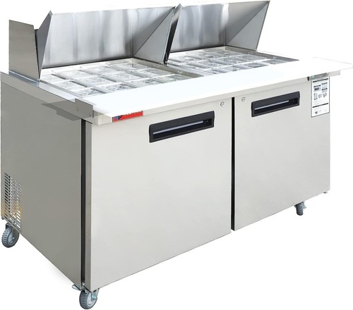Mega Top Sandwich Salad Prep Table, 60" 2 Door Refrigerated Prep Table ...