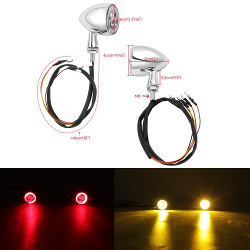 Mini Motorcycle LED Bullet Turn Signals Blinker Light Indicator Amber ...