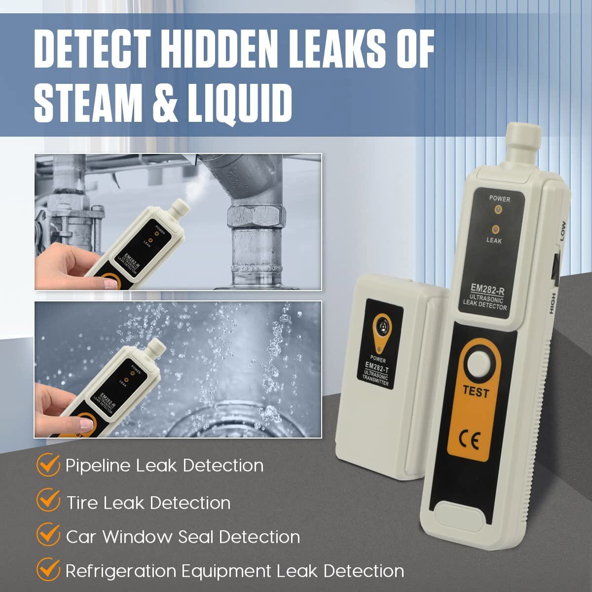 Ultrasonic Leak Detector Transmitter Locator Air Water Dust Tester ...
