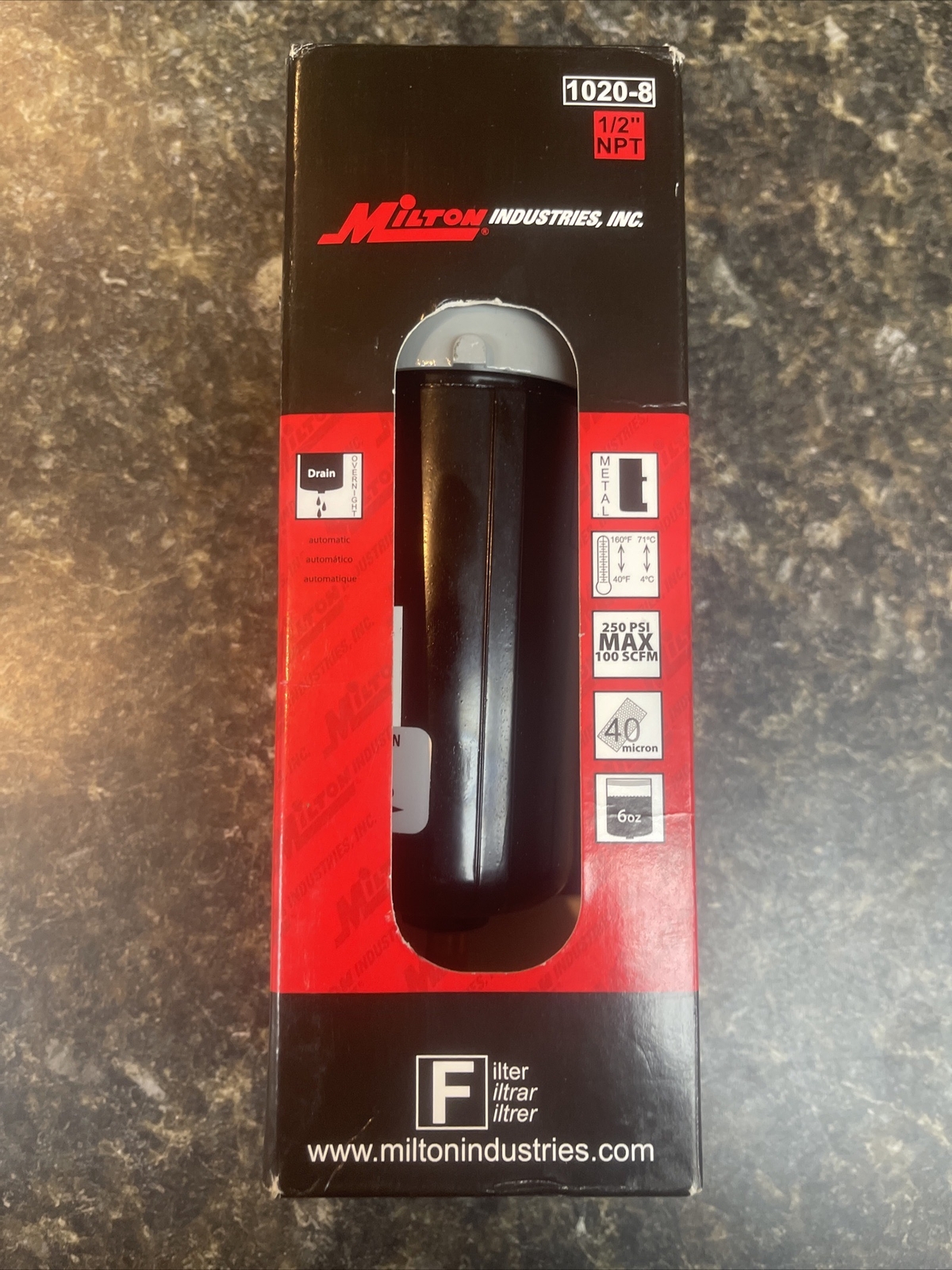 Milton 1020-8 1/2" NPT Metal FRL Filter Bowl New Sealed Made In USA | eBay