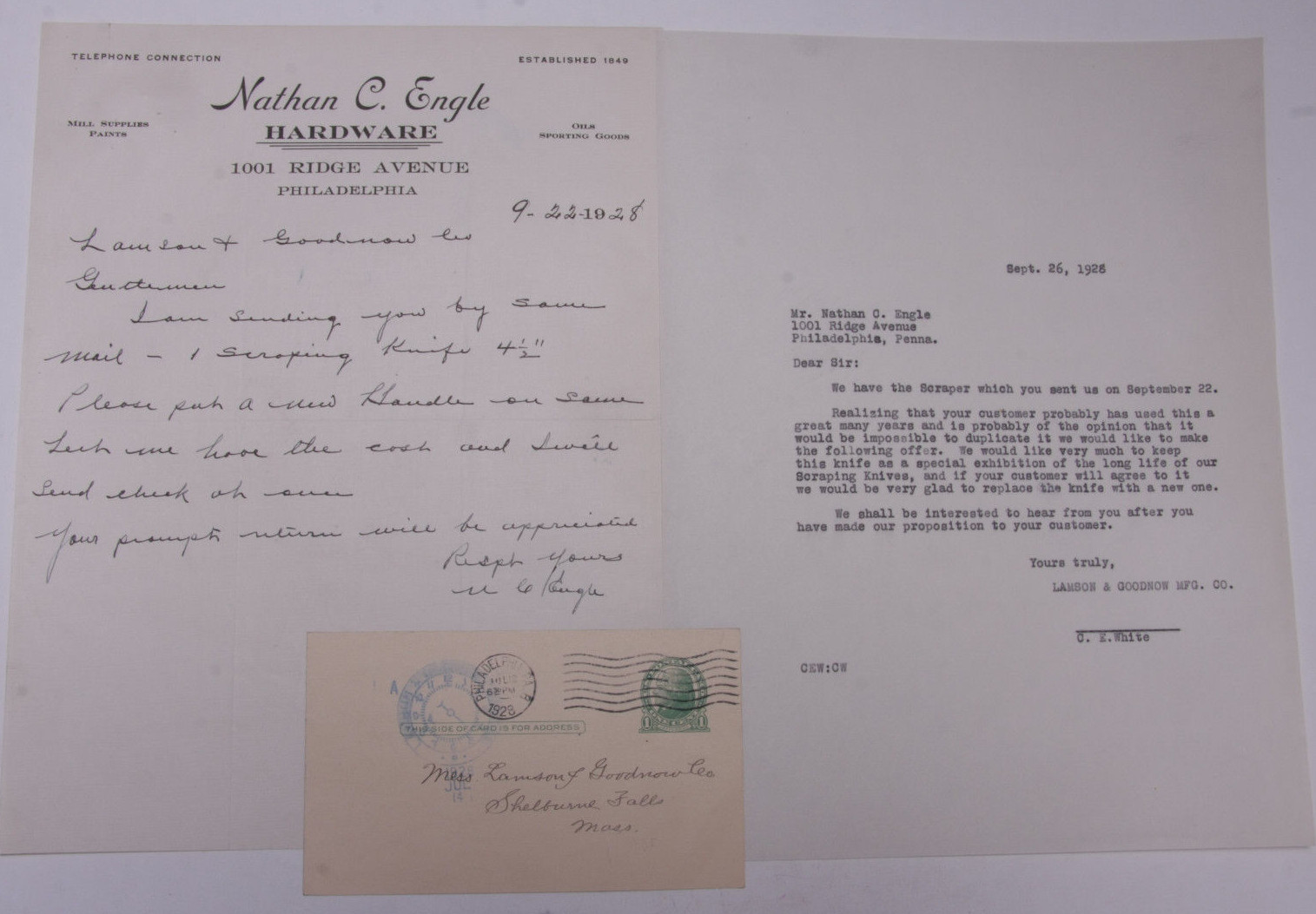 1928 Lamson Goodnow Nathan C Engle Hardware Philadelphia Signed ...