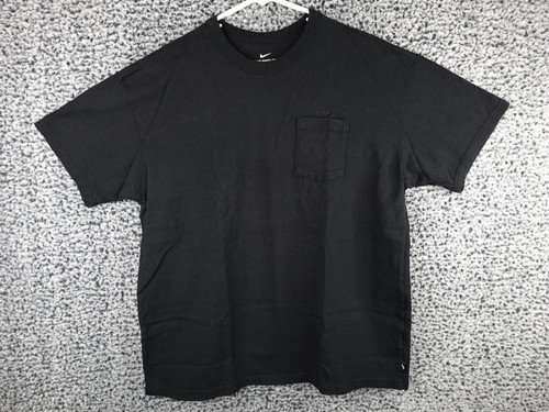 Nike The Nike Tee Black Pocket Logo T-Shirt Men's Large Cotton Athletic ...