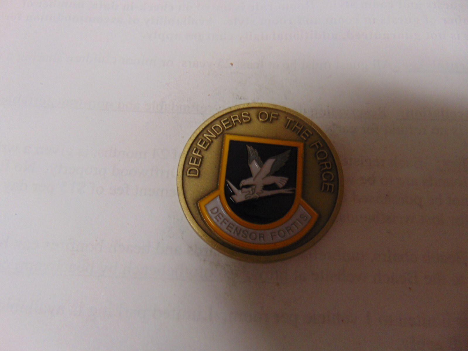 CHALLENGE COIN DEFENDERS OF THE FORCE SECURITY FORCES DEFENSOR FORTIS ...